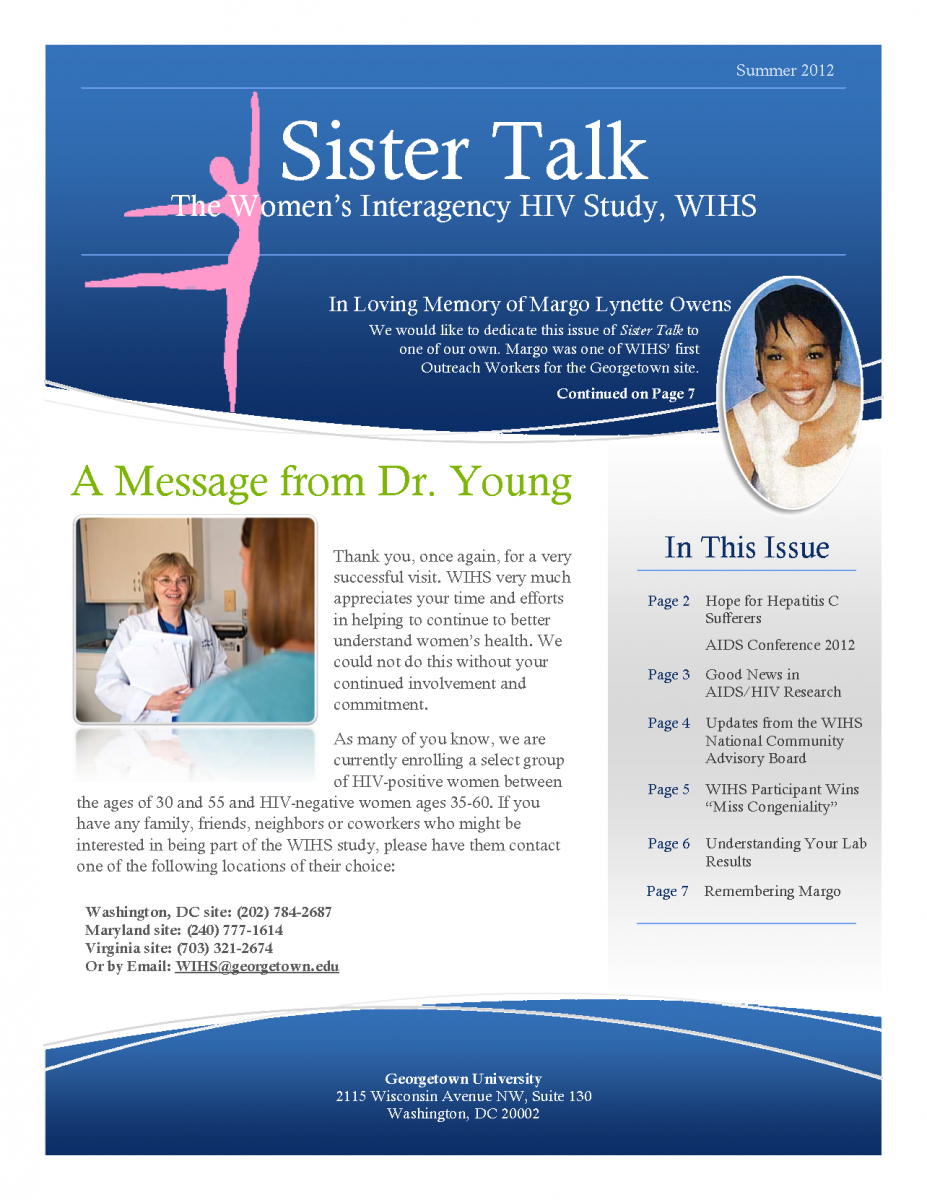 Newsletter | Women's Interagency HIV Study | Georgetown University
